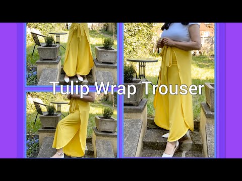 How to cut & sew Stylish -Tulip Wrap trousers/Pants