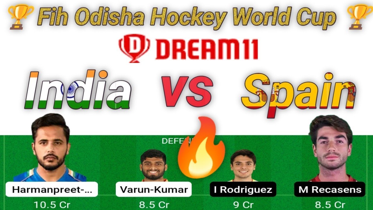 IND vs SPA dream 11 team prediction || India vs Spain fih men's hockey ...