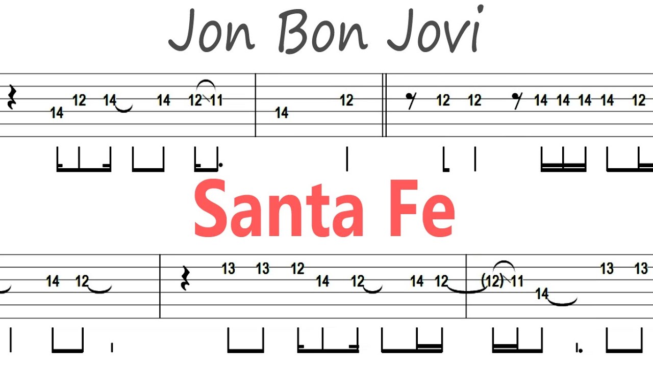 Jon Bon Jovi - Santa Fe / Guitar Solo Tab+BackingTrack - YouTube