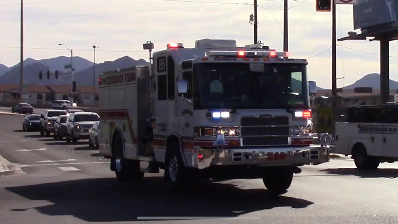 AIRHORN!! Engine 85 + NEW Rescue 87 Responding - Henderson Fire ...