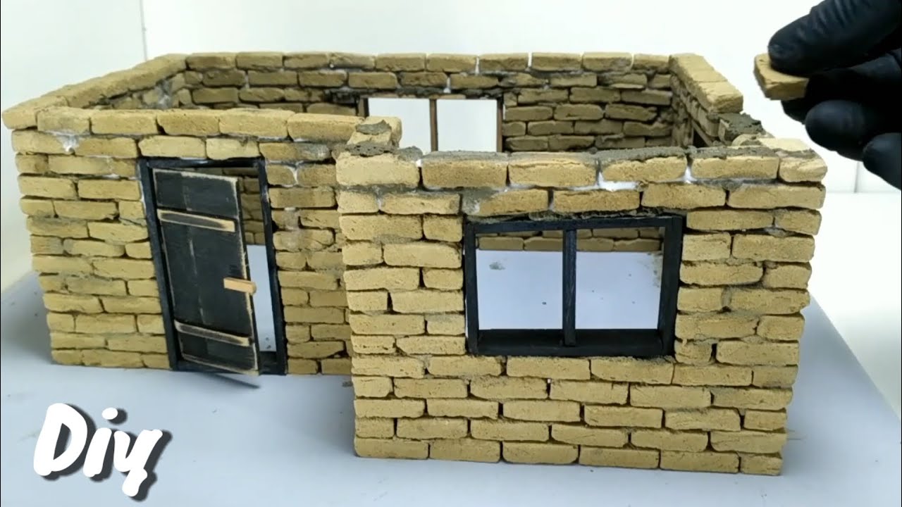 Realistic Mini Brick House | How to make miniature house Diorama - YouTube
