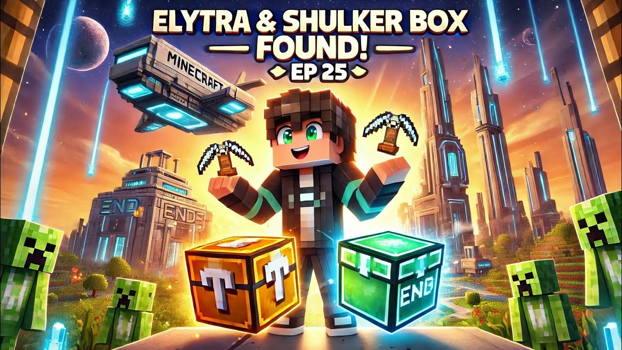 finally found a elytra and shukar box in survival series episode #25|Minecraft mobile - YouTube