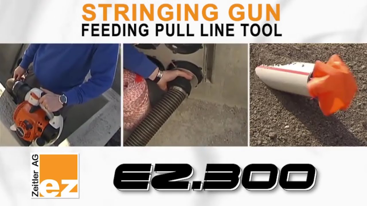 EZ300 Pull Line Blowing Tool Stringing Gun - YouTube