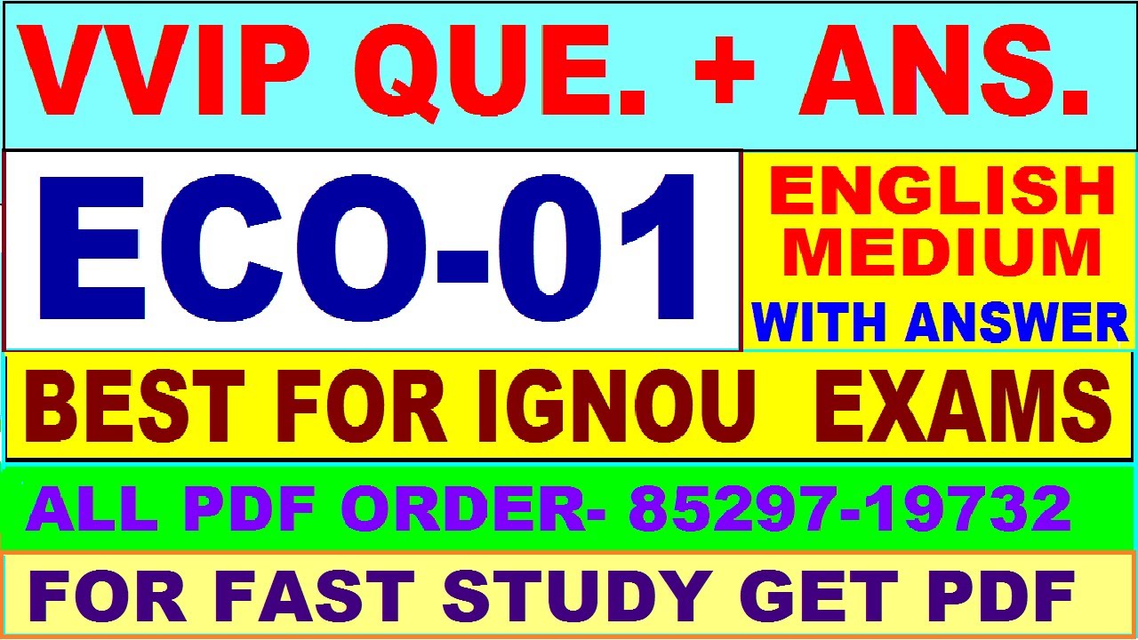ECO 01 important questions with answer in English | eco 01 Previous ...
