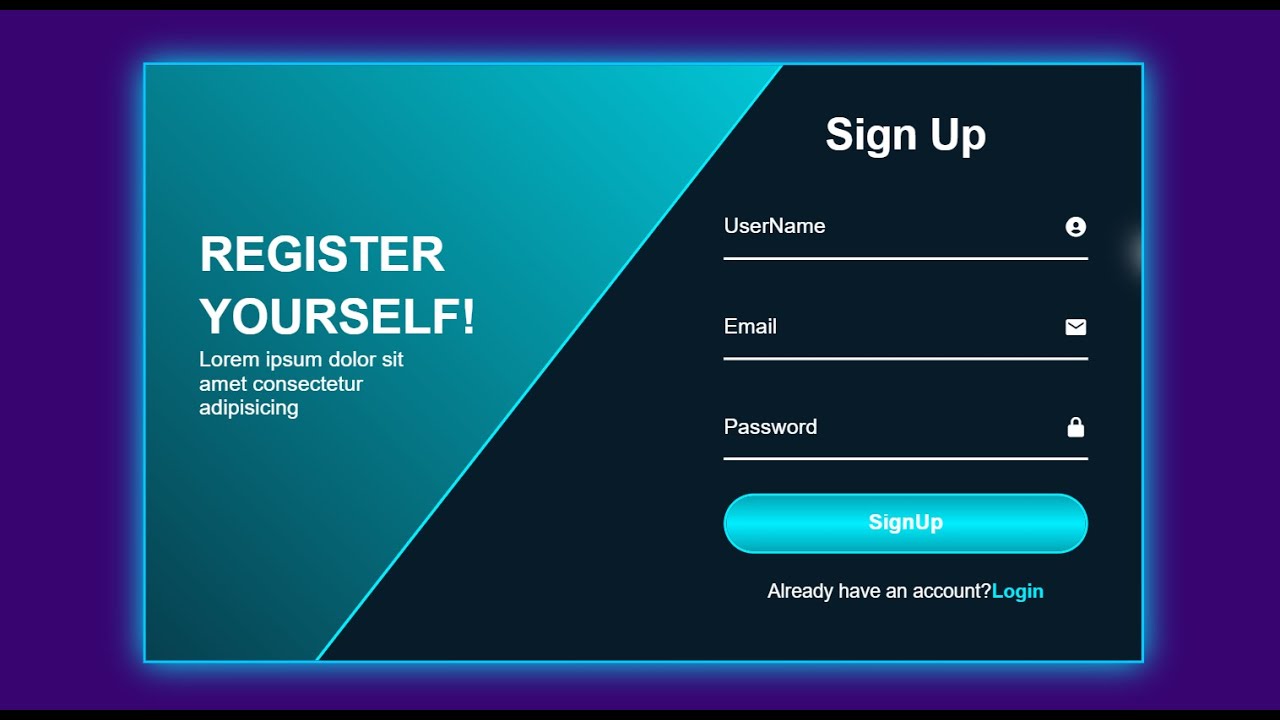 Creating a Login and Registration Form with HTML, CSS, and JavaScript ...