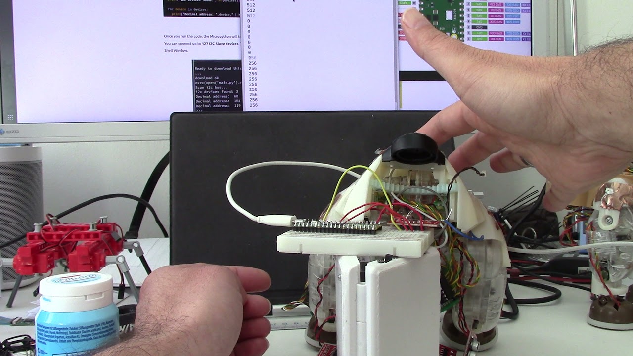 Robot dinosaur Pleo's touch sensors read out via Raspberry Pi Pico ...