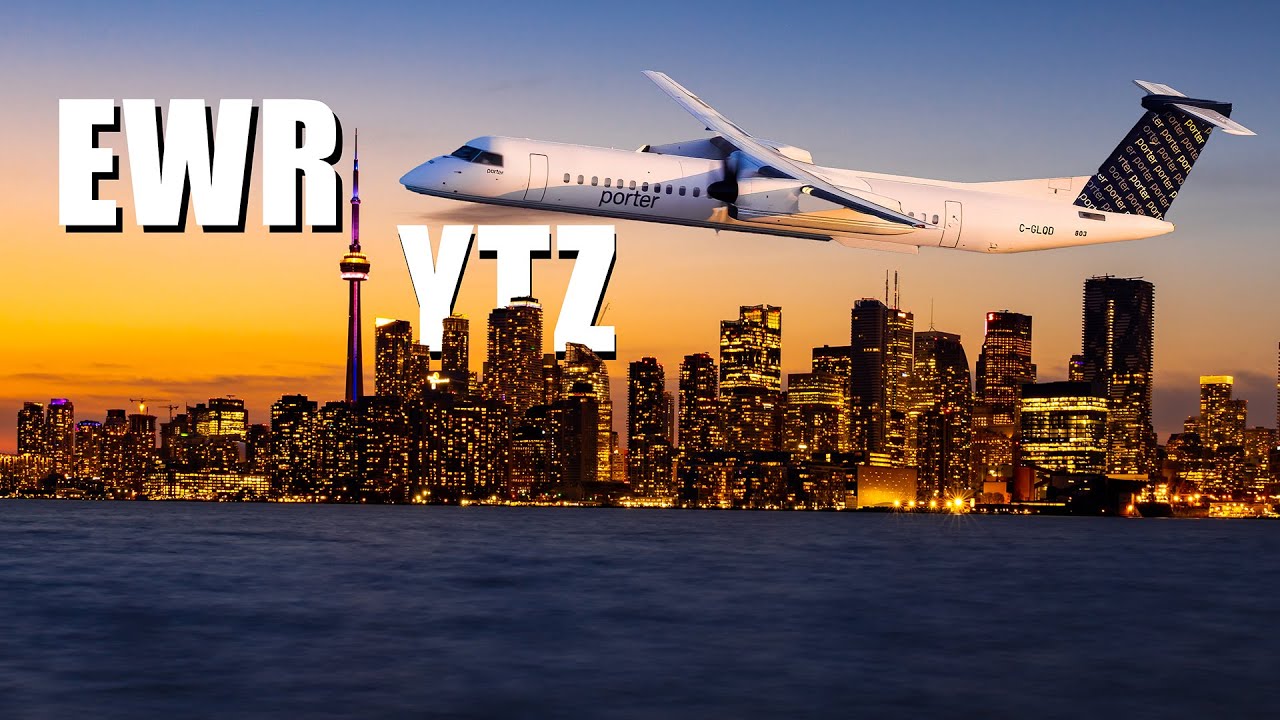 🌃Amazing night view | Porter Airlines | Newark (EWR)-Toronto City(YTZ ...