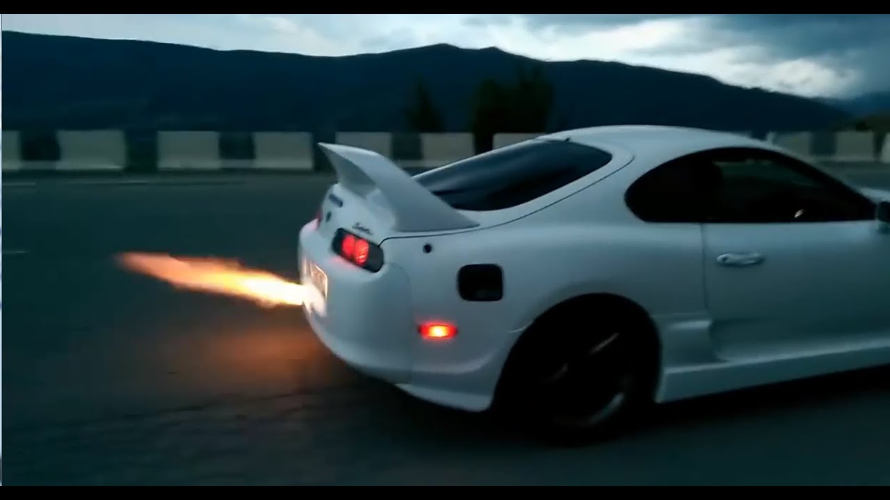 Supra shooting flames - YouTube
