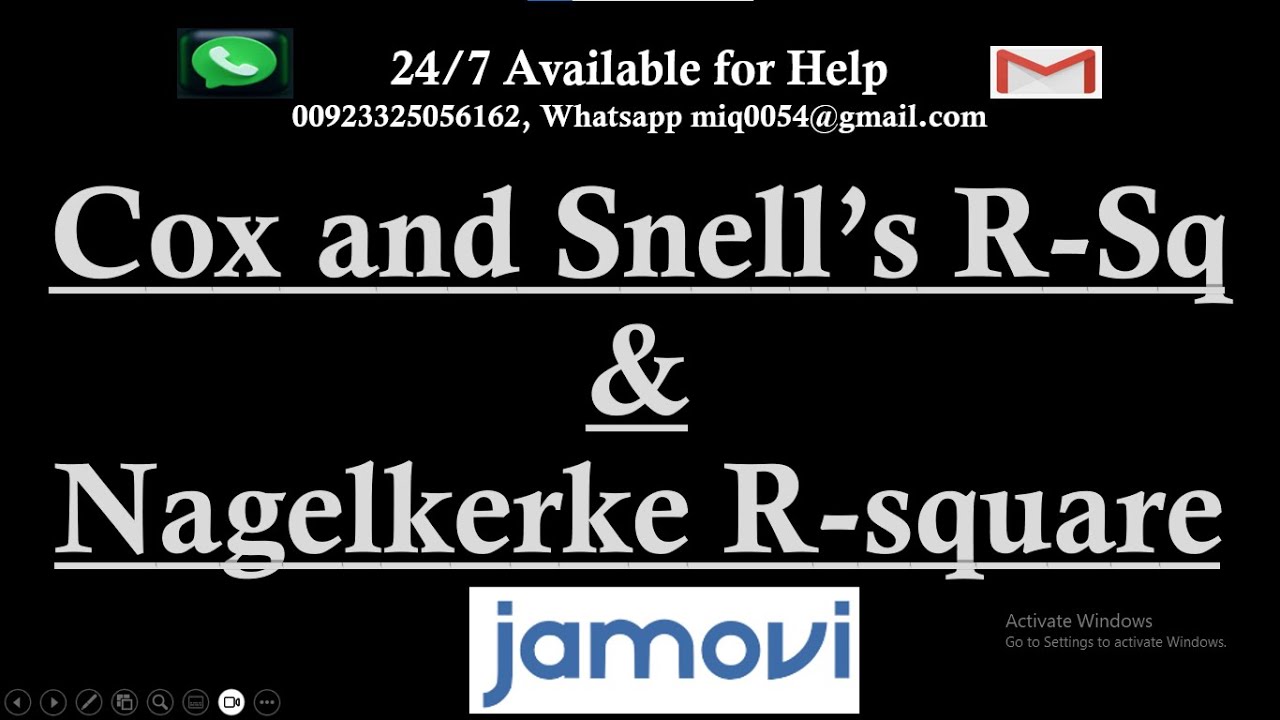 Cox and Snell R-Square in Jamovi| Negelkerke R-Square in Jamovi - YouTube