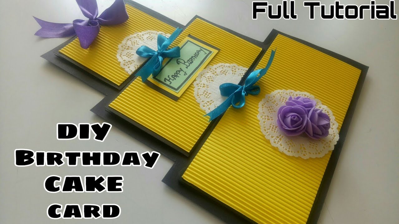 DIY Birthday Cake Card ||Happy Birthday Card|| DIY Cake Card||Birthday ...