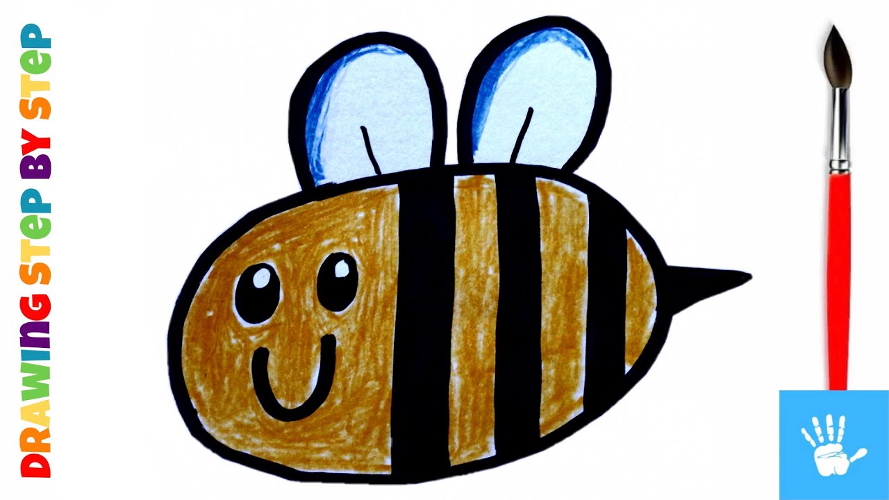 How To Draw a Cute Bee for Children - YouTube