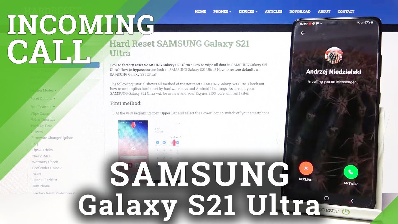 Samsung Galaxy S21 Ultra - Facebook Messenger Incoming Call | Options ...