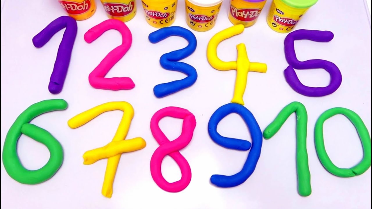 Play-Doh School - Learn Numbers with Clay Shapes English for Kids - YouTube