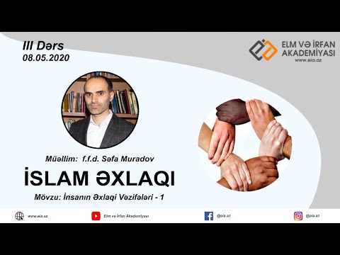 İslam Əxlaqı (3-cü dərs) - İnsanın əxlaqi vəzifələri - 1 -  f.f.d. Səfa Muradov