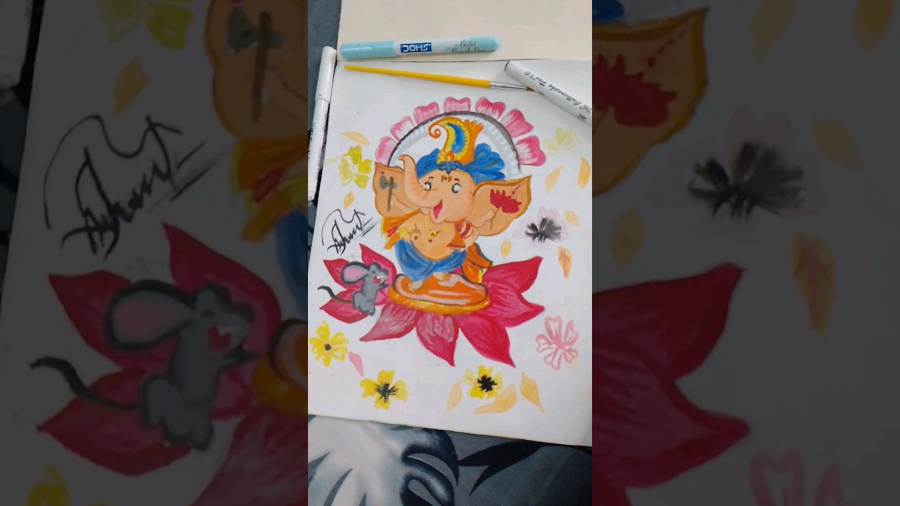 bappa wala gaana ll drawing of ganesh ji soo easy. #🙏 #viral #sorts ...