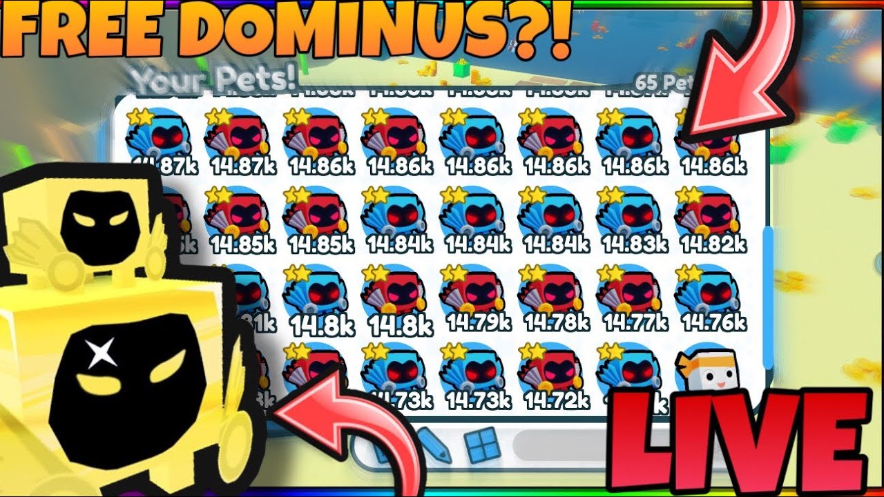 #01 🔴 Pet Simulator X LIVE STREAM 🔴 - 200+ DOMINUS GIVEAWAYS!!! - YouTube