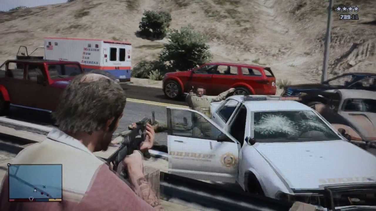 Shootout at Rex's Diner! Grand Theft Auto 5 - YouTube