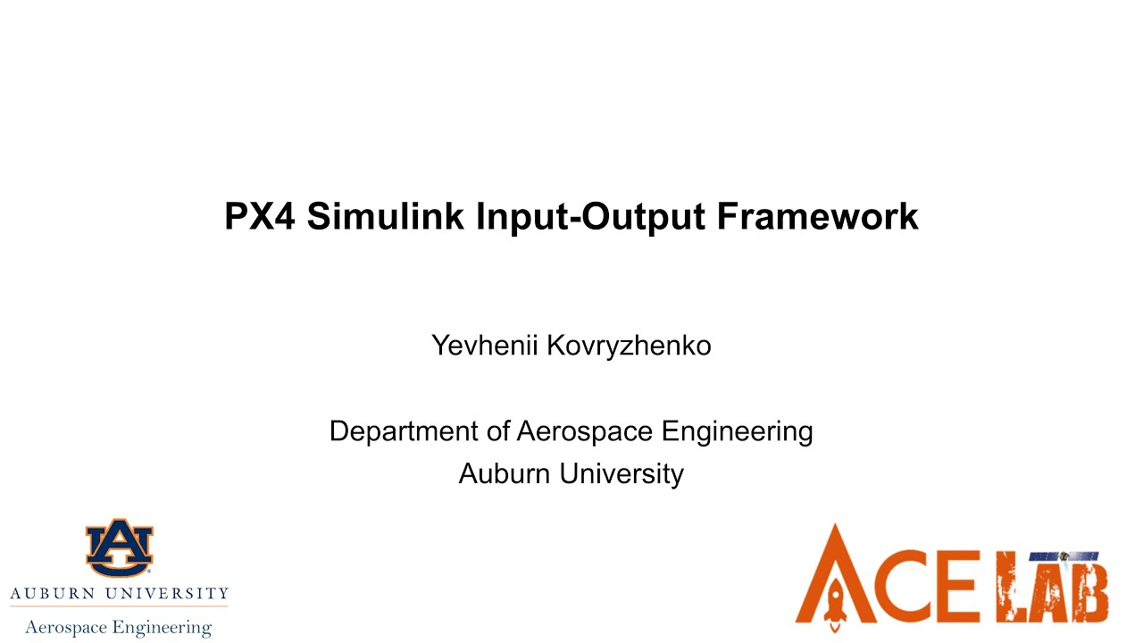 PX4 SIMULINK I/O Framework 6: Simulink Build and Deploy Example for ...
