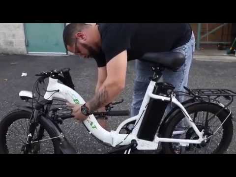 Big Cat Premium Electric Bikes - Hampton folding step through electric bike - YouTube