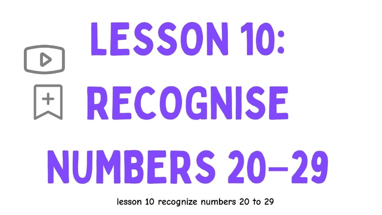 Grade one |LESSON 10: RECOGNISE NUMBERS 20–29| CAPS Aligned Math ...
