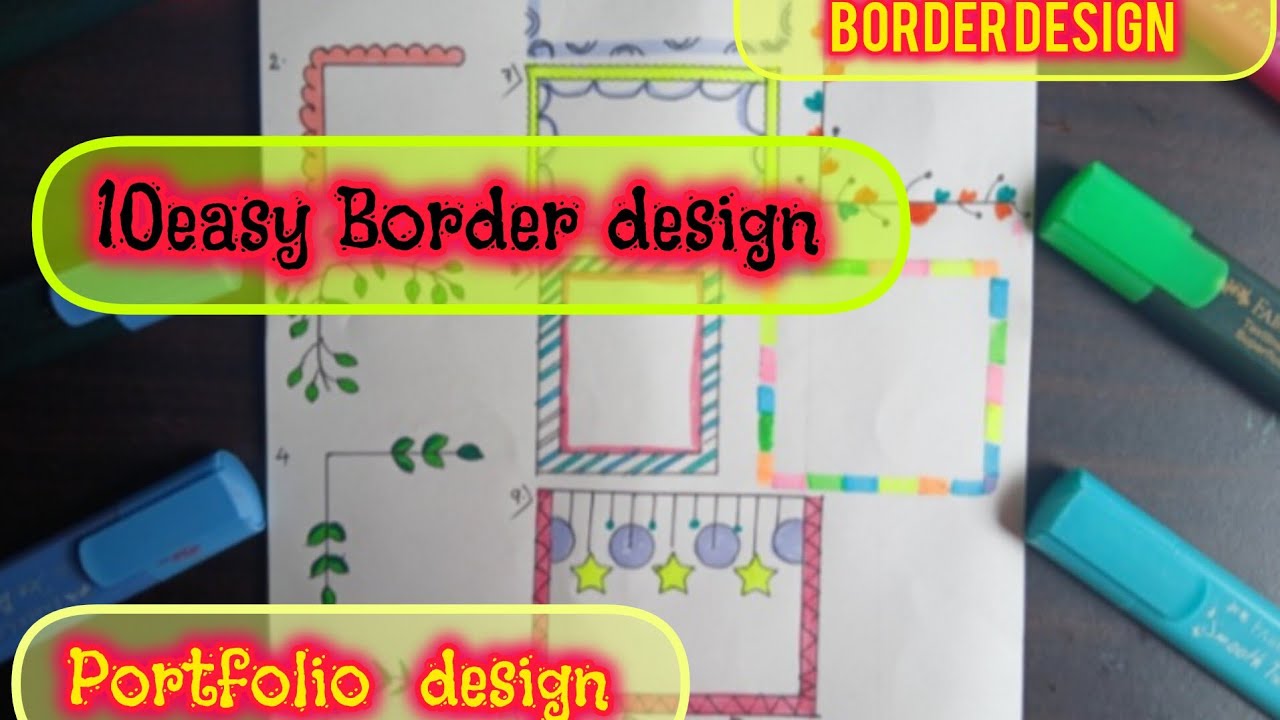 10 simple Border Designs |Border design for project ||portfolio Border ...