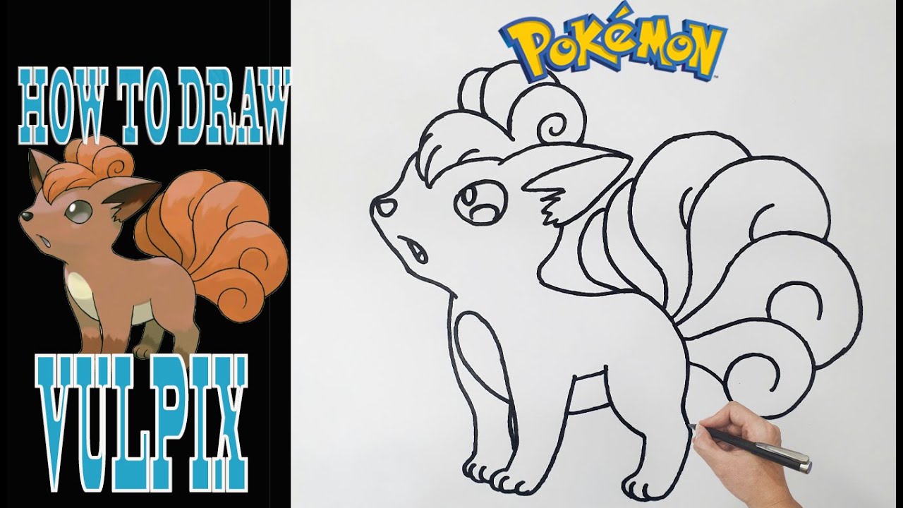 How to draw POKEMON Vulpix step by step - YouTube