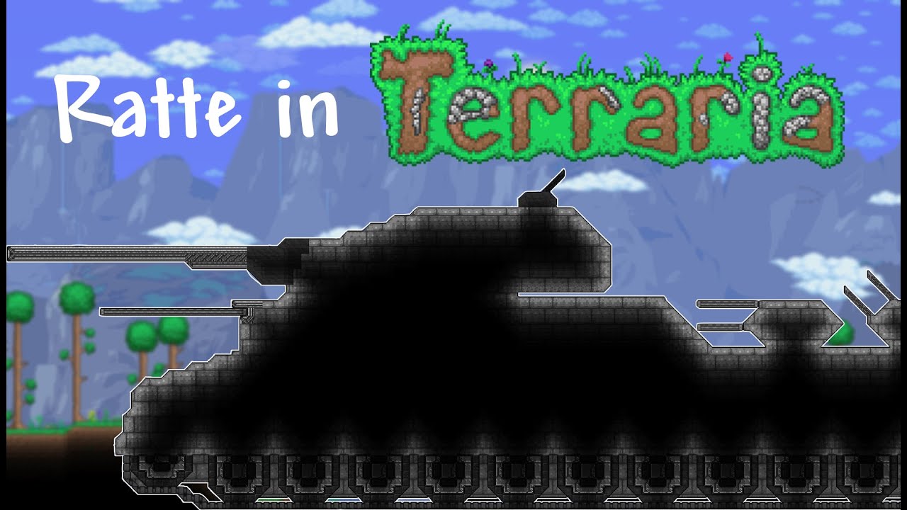 Building the BIGGEST tank in the world in Terraria, P. 1000 Ratte - YouTube