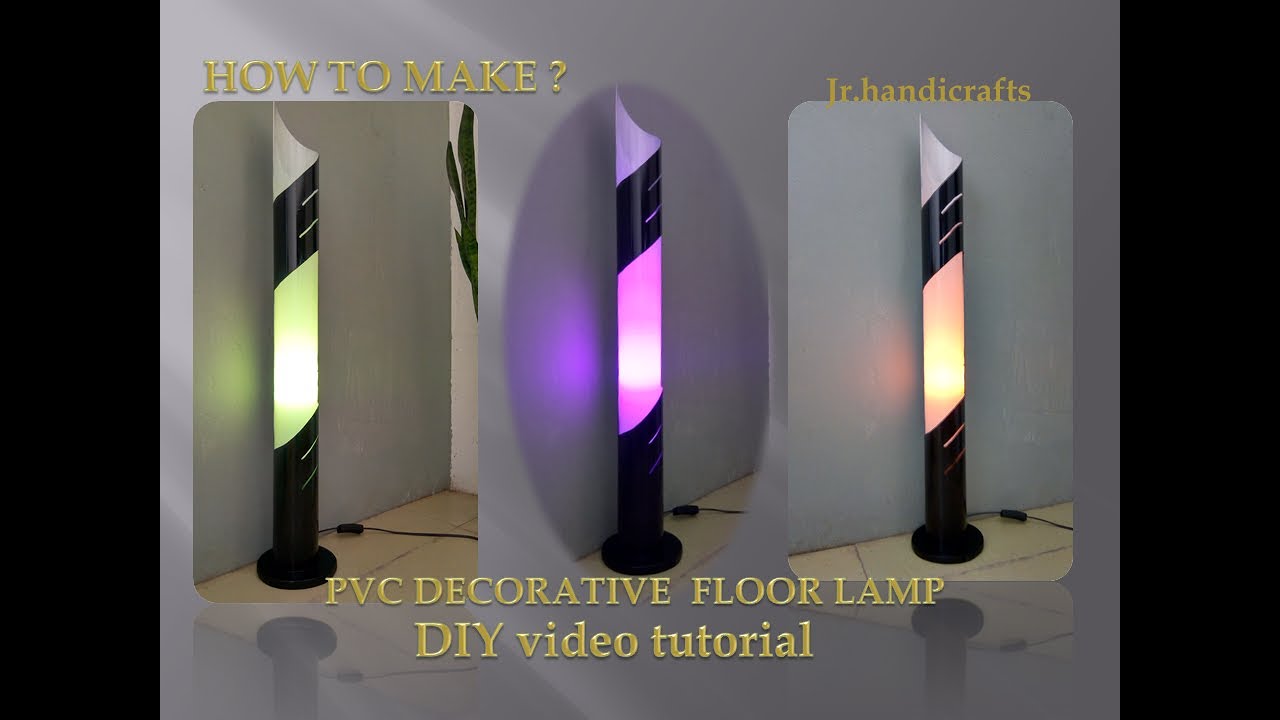 How to make PVC pipe lampshade?,Unique Idea, DIY- Floor lamp PVC pipe ...
