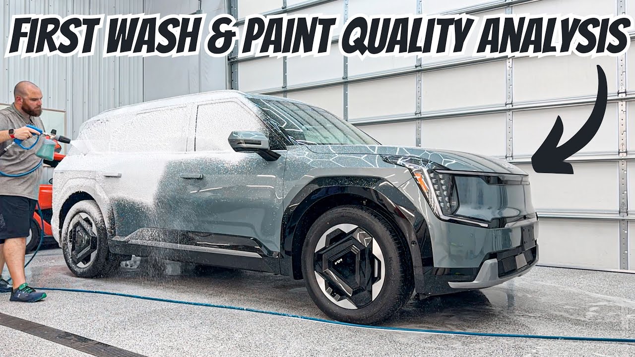 First Wash On Our Brand New KIA EV9 Land! In-Depth Paint Quality ...