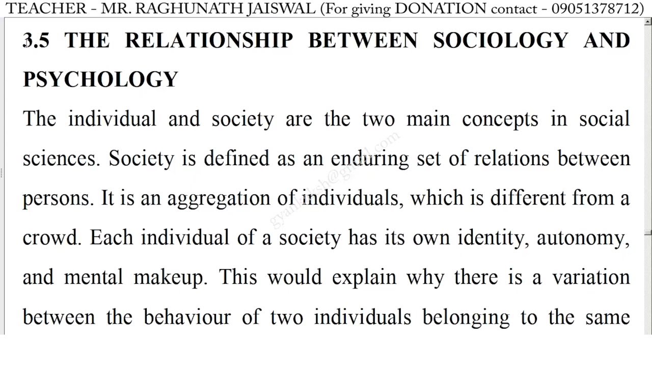 Relationship between sociology and psychology | relation between ...