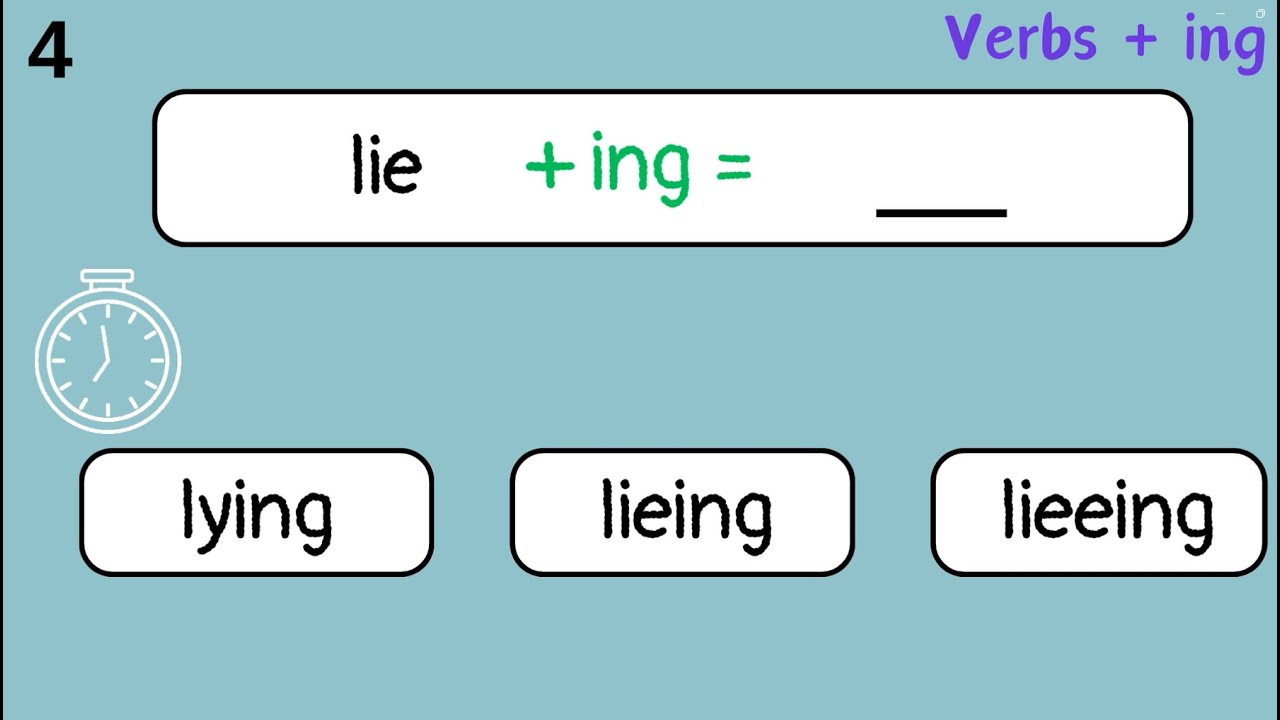 Verbs + ING | Spelling | Test - YouTube