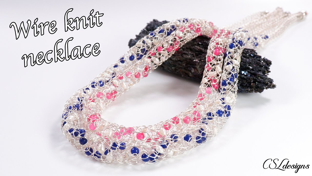 Double spiral wire knit necklace tutorial - YouTube