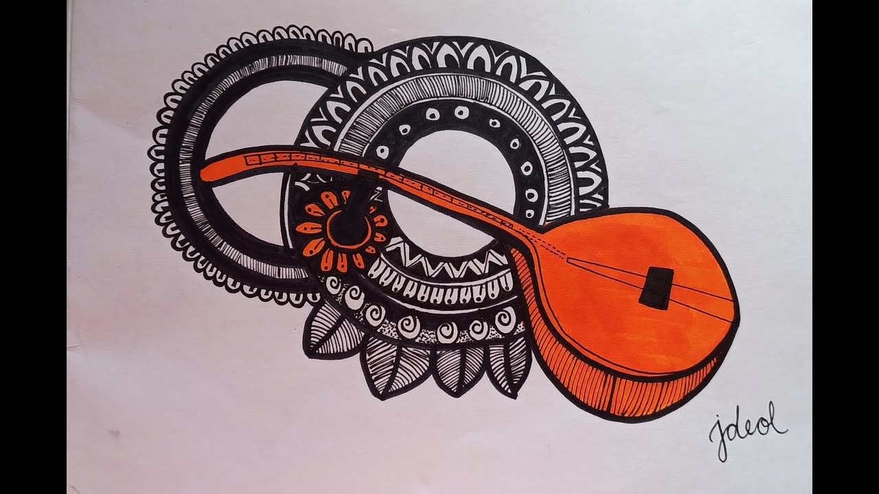 Musical instrument in mandala #art #mandala #instruments #painting ...
