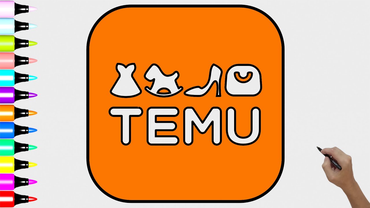How to Draw TEMU Logo Step By Step Easy | Drawing TEMU Sign Easiest Way ...