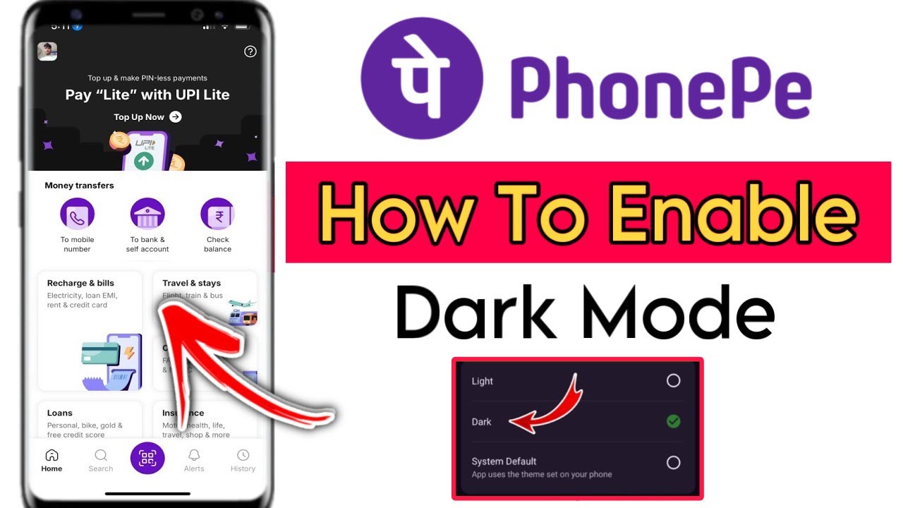 phonepe dark mode kaise kare | phonepe new update 2025 dark mode ...