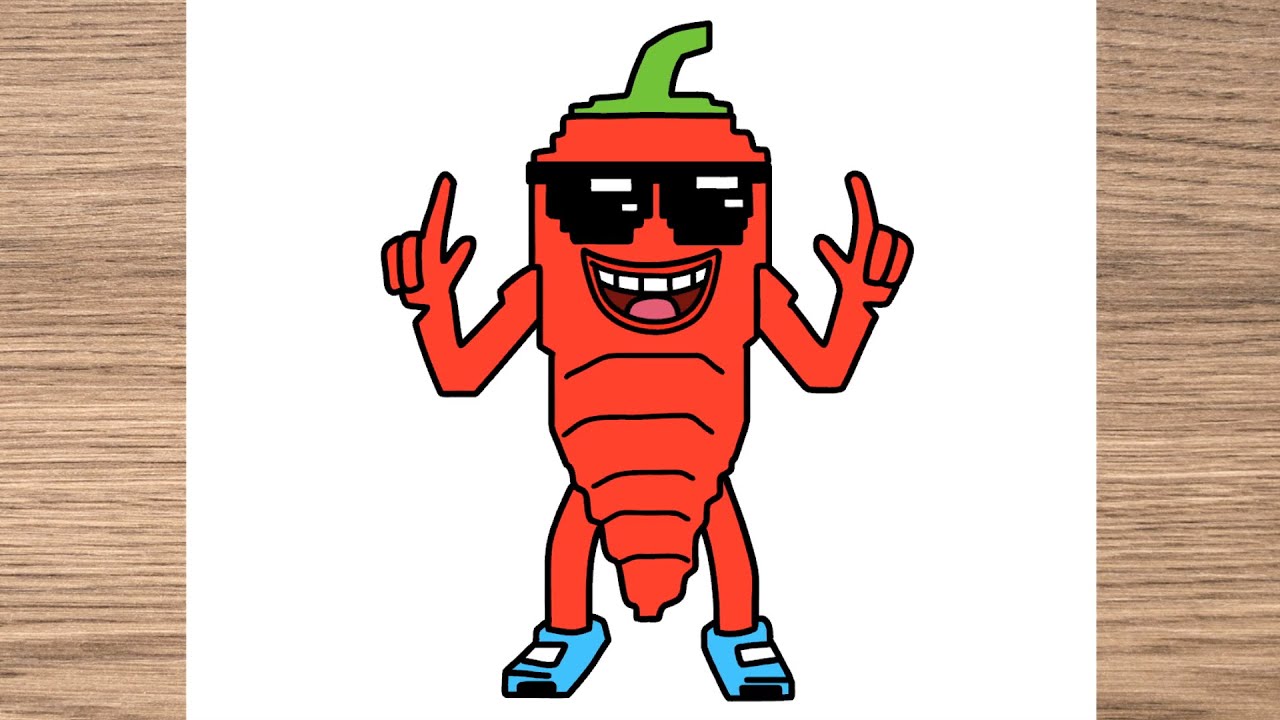 How to draw Chillin Chili Steal a Brainrot Roblox | step by step - YouTube