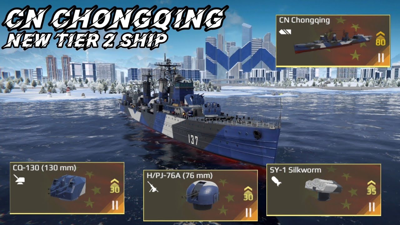 CN Chongqing - New tier 2 ship ! Gameplay in Modern Warships - YouTube