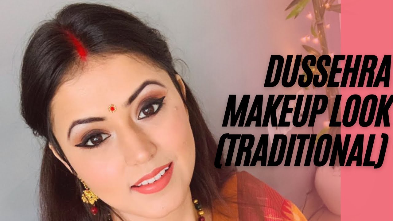 TRADITIONAL Dussehra makeup look (2021) Makeup Vlog-5 - YouTube