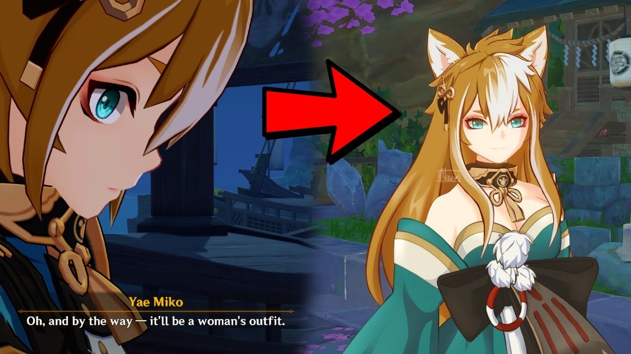 Yae Wants Gorou To Wear Women's Clothes To Become Miss Hina - Genshin ...