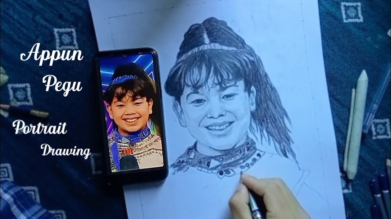 How to draw // appun pegu // portrait // - YouTube