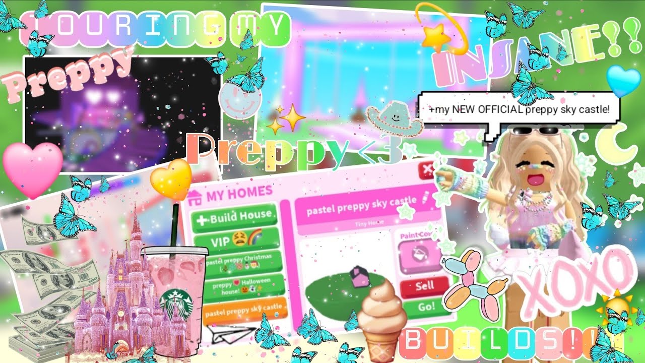 Touring my INSANE preppy builds!+ my NEW OFFICIAL preppy sky castle ...