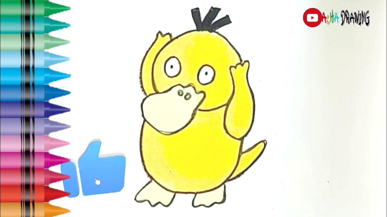 Ayo Belajar Menggambar dan Mewarnai Psyduck || Pokemon - YouTube