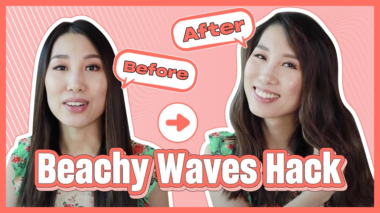 Easiest Beachy Hair Waves Hack | Flat Iron - YouTube