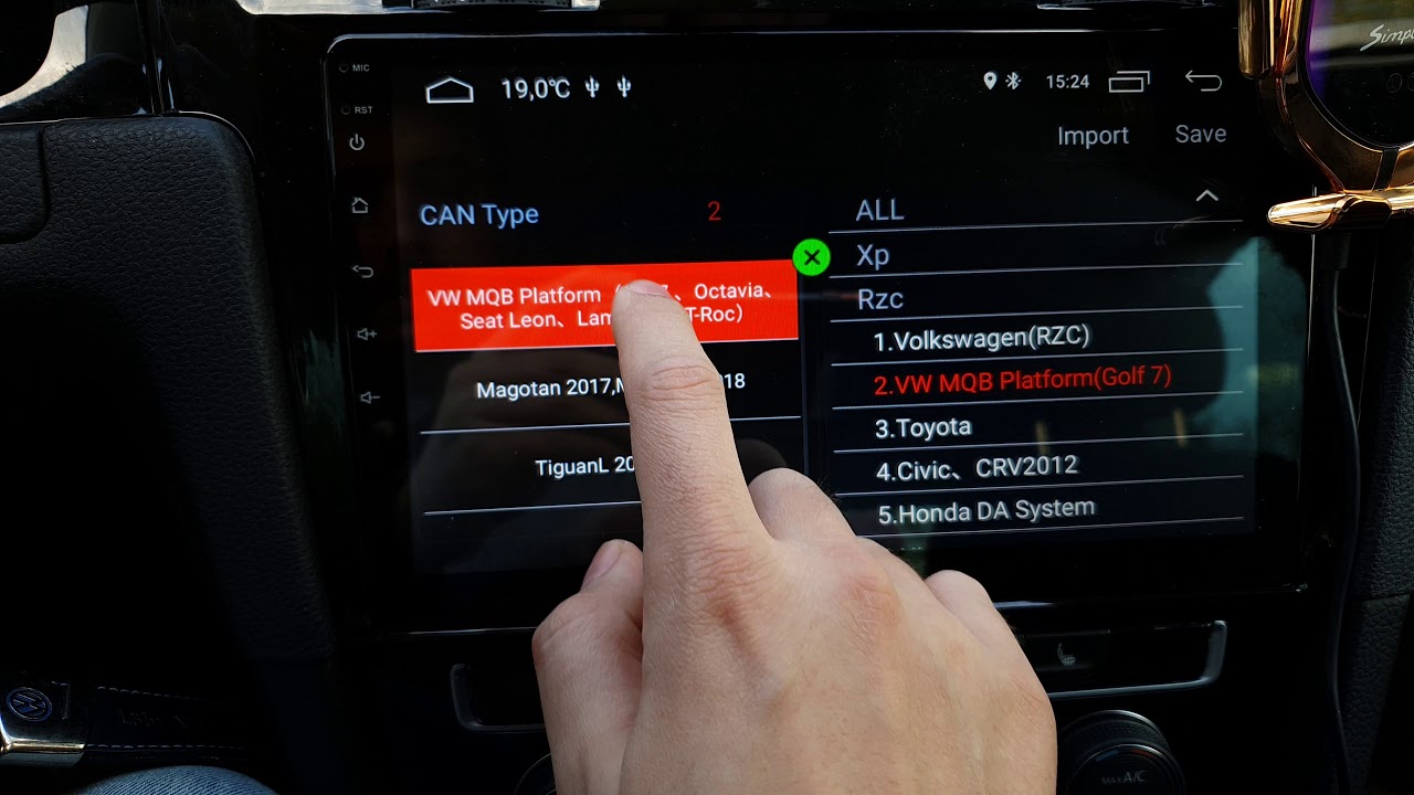 VW Golf VII - JUNSUN Android 10 Canbus Setup - YouTube