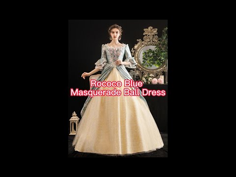 Women Rococo Blue Masquerade Ball Dress Victorian Dress for Christmas and Events