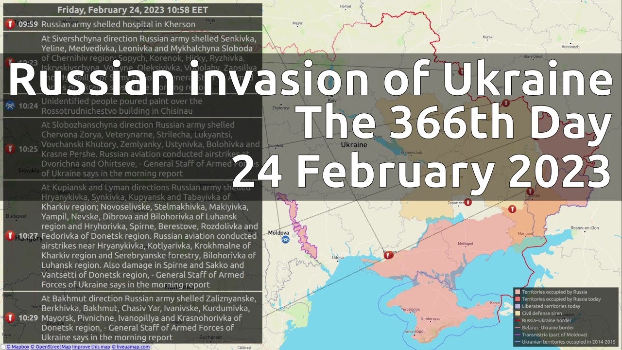 Russian invasion of Ukraine. The 366th Day (24 February 2023) - YouTube