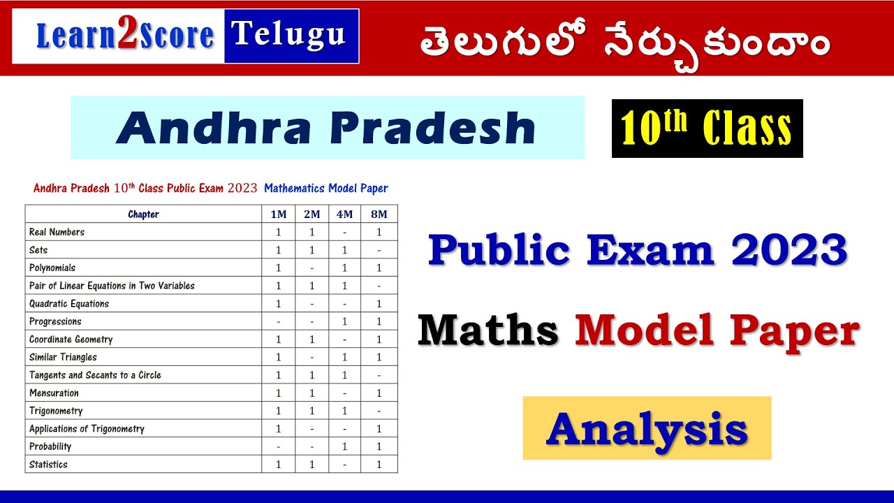 AP SSC 2023 Maths Model Paper | Andhra 10th Public 2023 Maths Model ...
