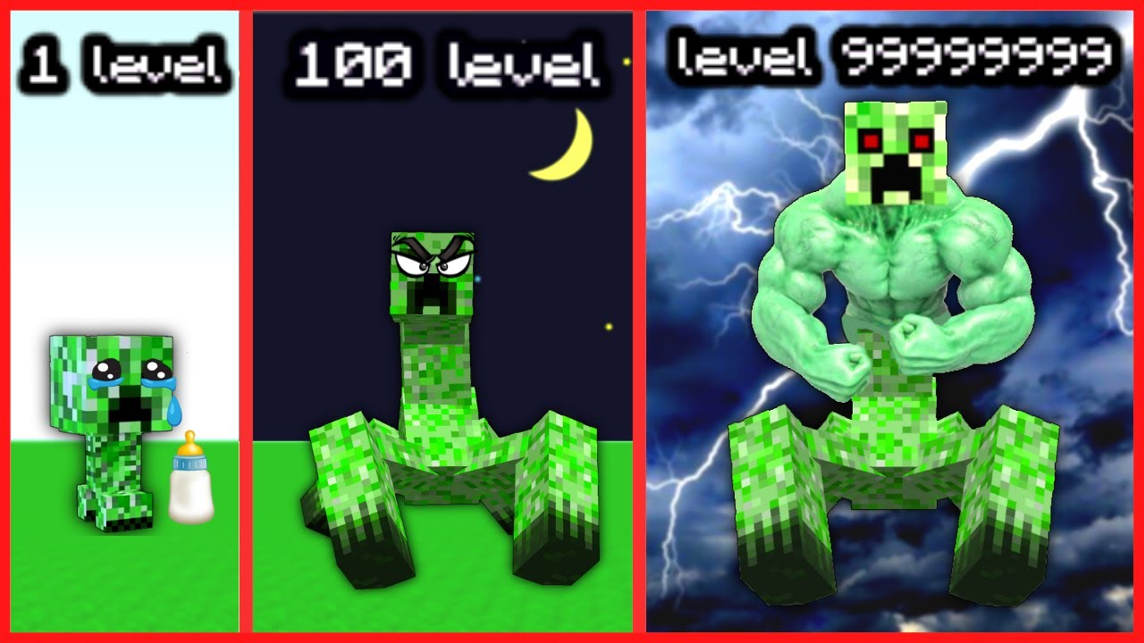 1 LEVEL, 100 LEVEL, 999999 LEVEL CREEPER PATLARSA ÖLÜRSÜN! 😱 -Minecraft ...
