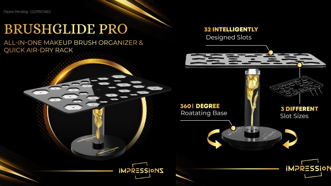 Luxurious Brush Glide Makeup Brush Stand & Drying Rack | ImpressionZ ...
