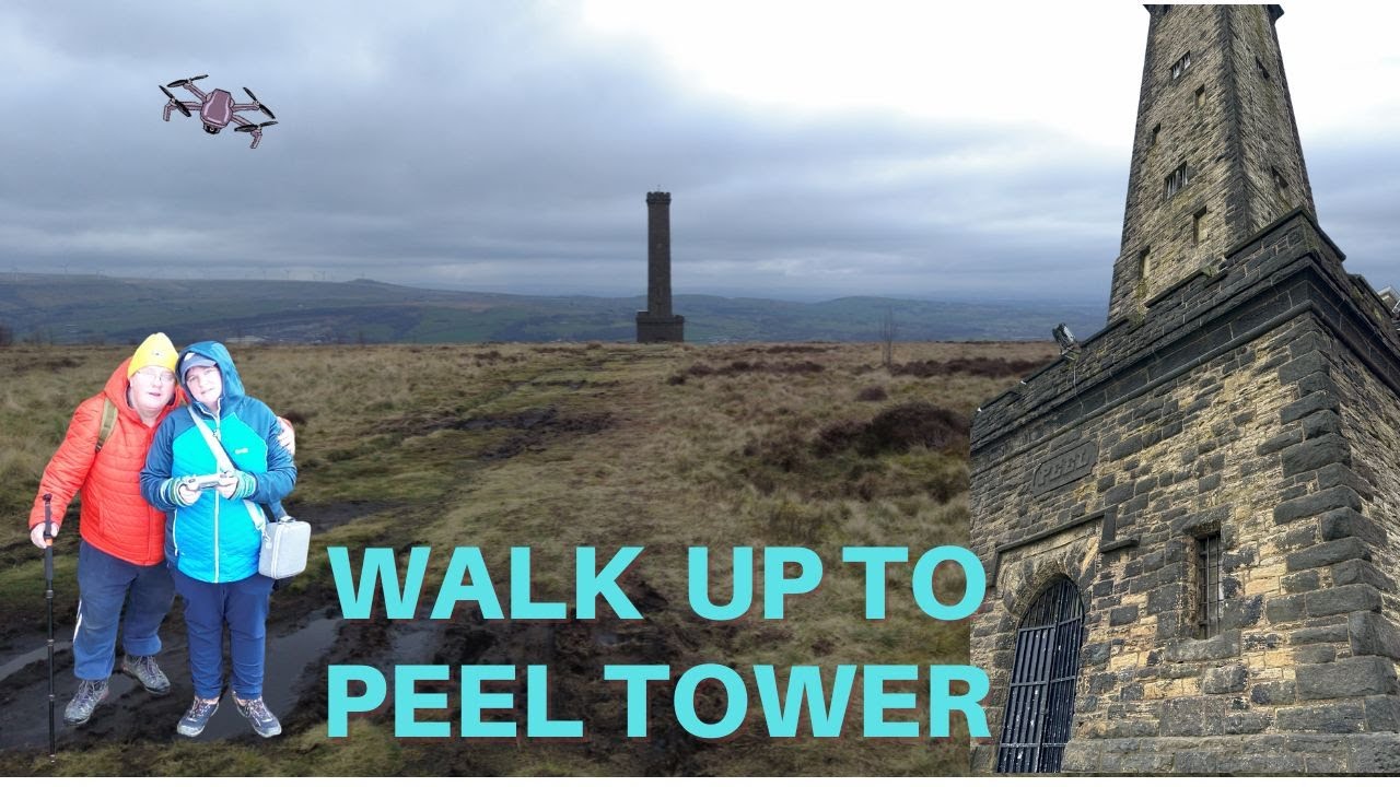 A walk up to Peel Tower Ramsbottom with amazing views across Manchester ...